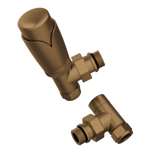 Abacus Ultima TRV8 Brushed Bronze Angled Thermostatic Radiator Valves ...