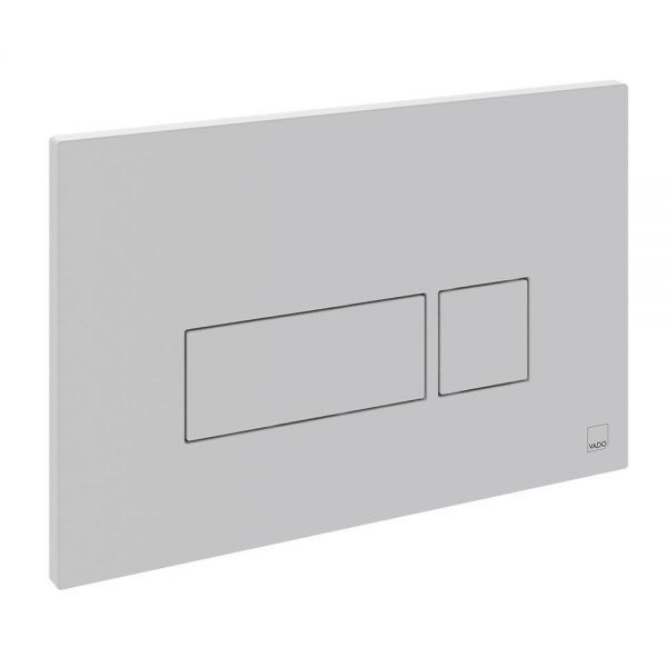 Vado Square Dual Flush Plate Matt White - WG-195-SQ-MW