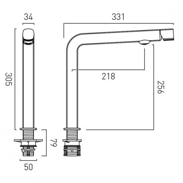 Vado Cameo Matt White Mono Kitchen Mixer Tap - CAM-150-MW