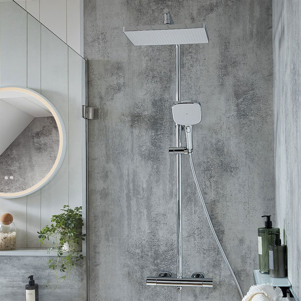 Vado Cameo Chrome Thermostatic Exposed Bar Valve Shower Kit - CAM-149T ...