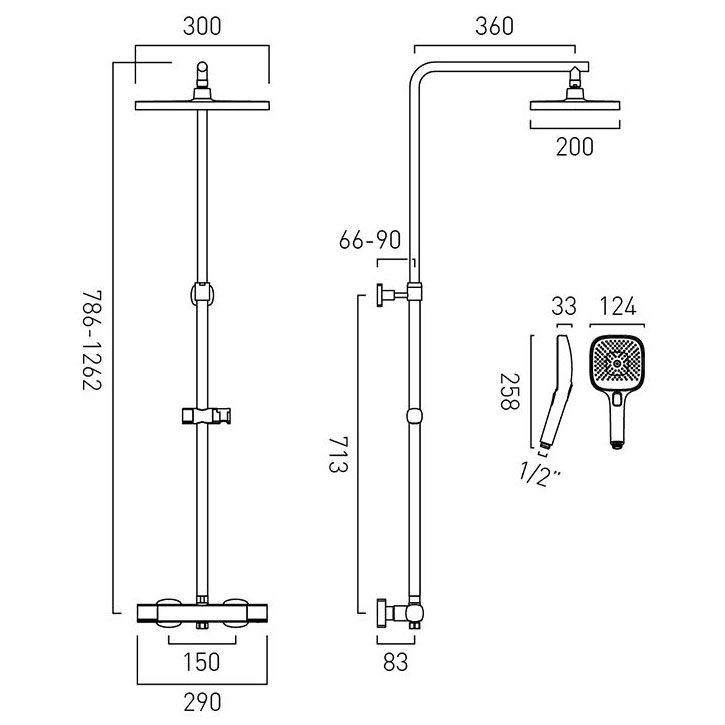 Vado Cameo Matt White Thermostatic Exposed Bar Valve Shower Kit - CAM ...