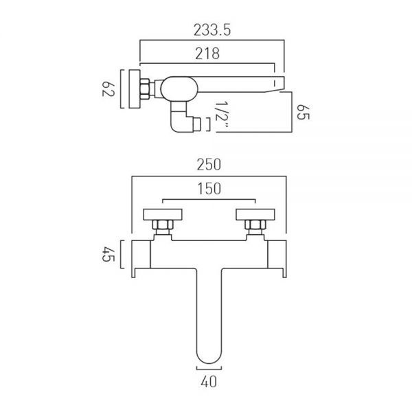 Vado Life Thermostatic Bath Shower Mixer Tap - Chrome - LIF-123T-CP at ...
