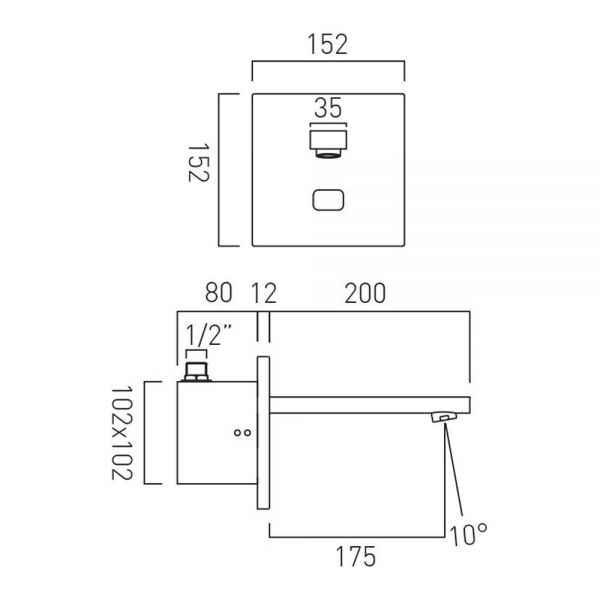 Vado Notion Infra Red Basin Mixer Tap - Chrome - IR-109-NOT-CP at ...