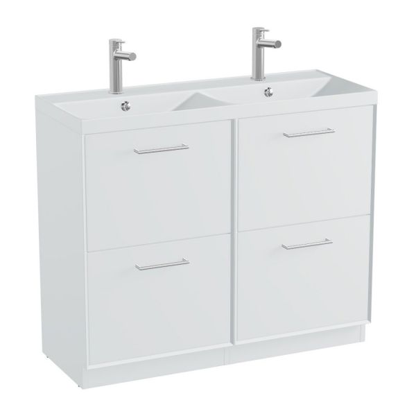 Vado Safari Floor Mounted Arctic White Vanity Unit 1000mm - SAF-F500FM ...