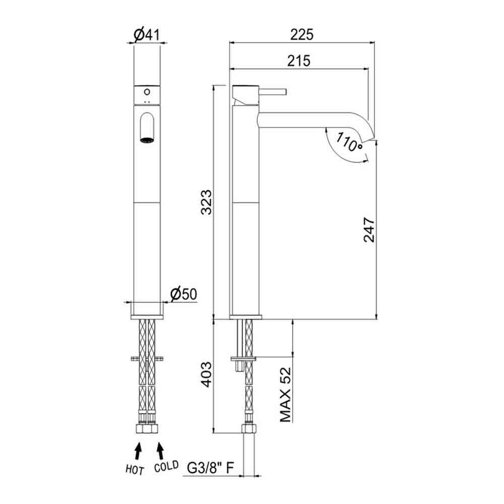 Vema Maira Tall Basin Mixer Tap - Chrome - DITS1222 at Homesupply UK