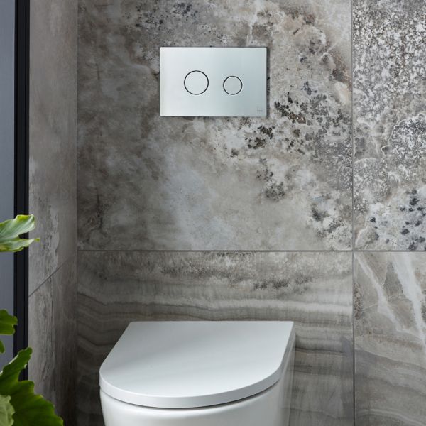 Vado Round Dual Flush Plate Chrome - WG-195-RO-CP