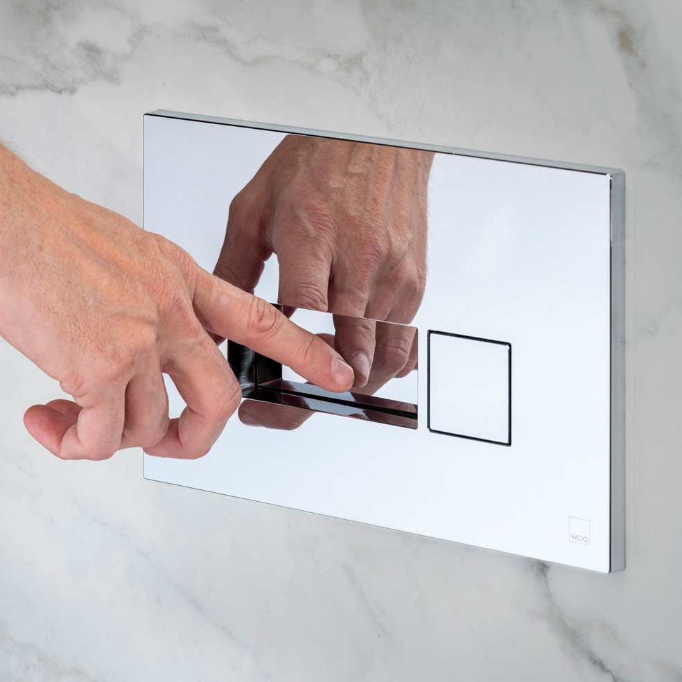 Vado Square Dual Flush Plate Chrome - WG-195-SQ-CP