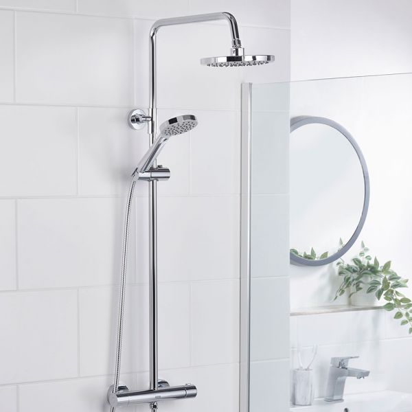 Bristan Zing2 Chrome Adjustable Thermostatic Rigid Riser Diverter Bar ...