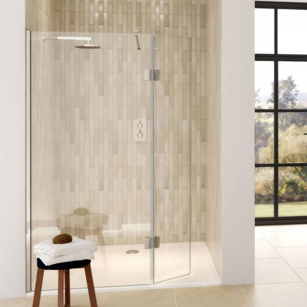 Aqata Design Solutions Ds446 1700 Walk In Shower Panel With Hinged 350