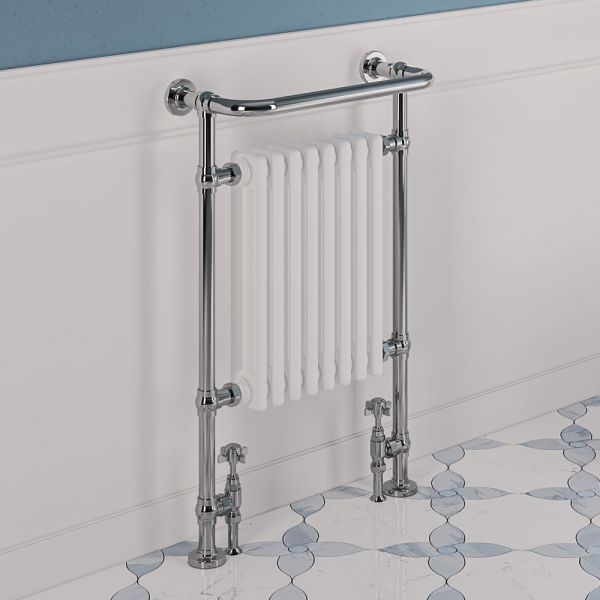 Eastbrook Isbourne 940 x 600 Chrome and White Traditional Towel ...