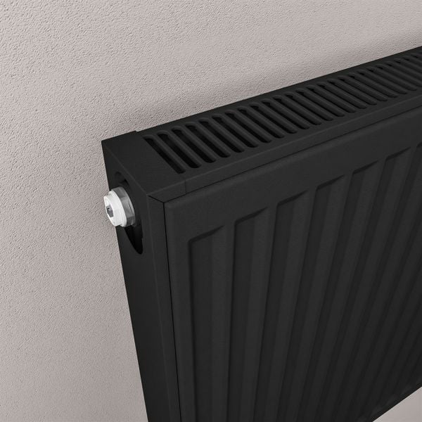 Eastbrook Type 22 600 x 1200 Matt Black Central Heating Radiator - 25.0198
