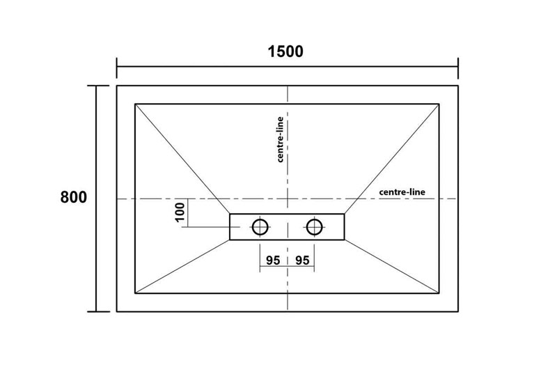 Kudos Connect2 Rectangular Slip Resistant Shower Tray 1500 X 800mm
