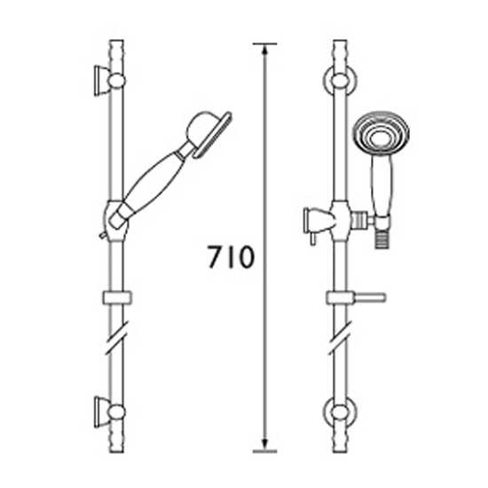 Bristan 1901 Traditional Shower Pack with Adjustable Riser 1901 SHWR PK ...